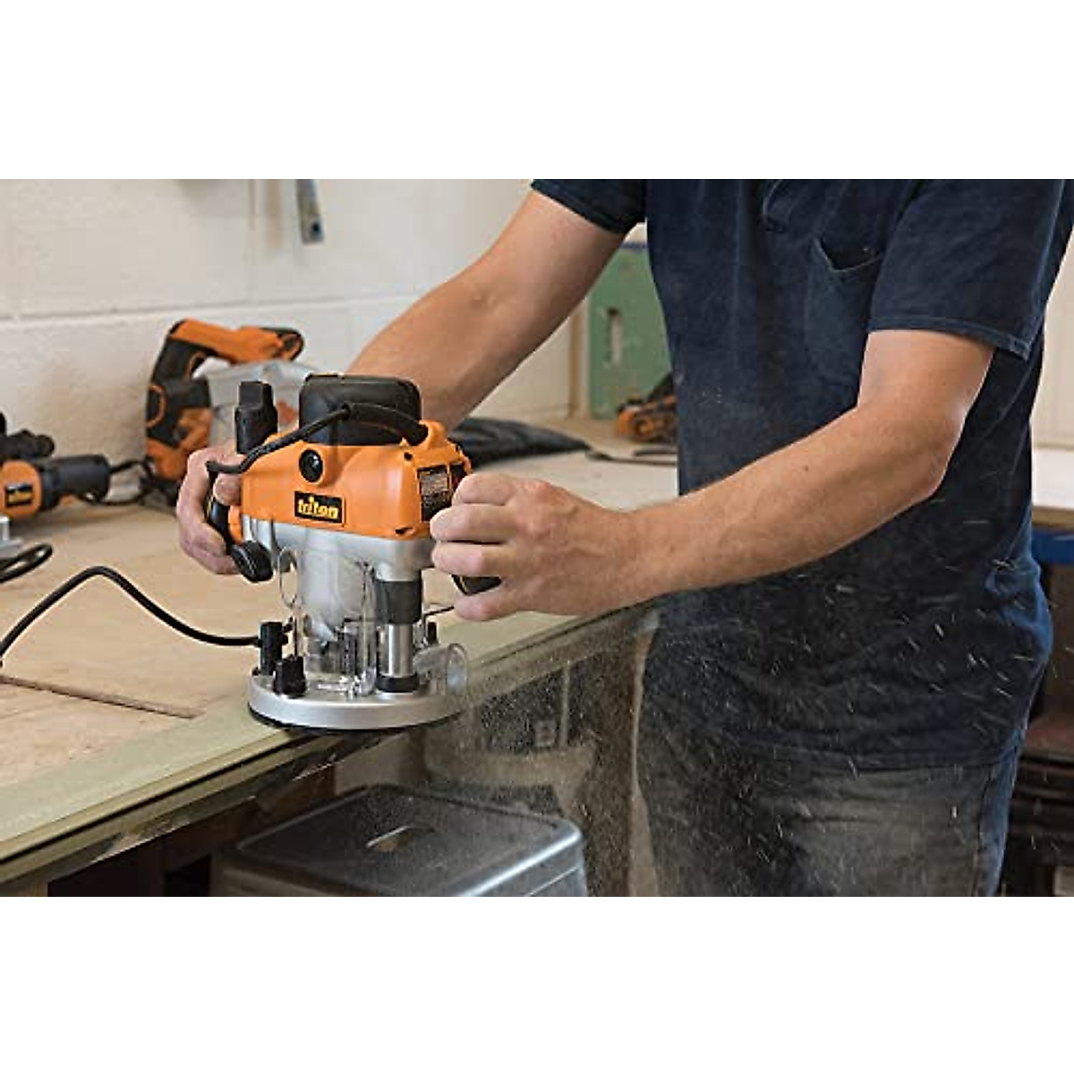 Triton MOF001 2-1/4 HP / 13 Amp Dual Mode Precision Plunge Router , Orange