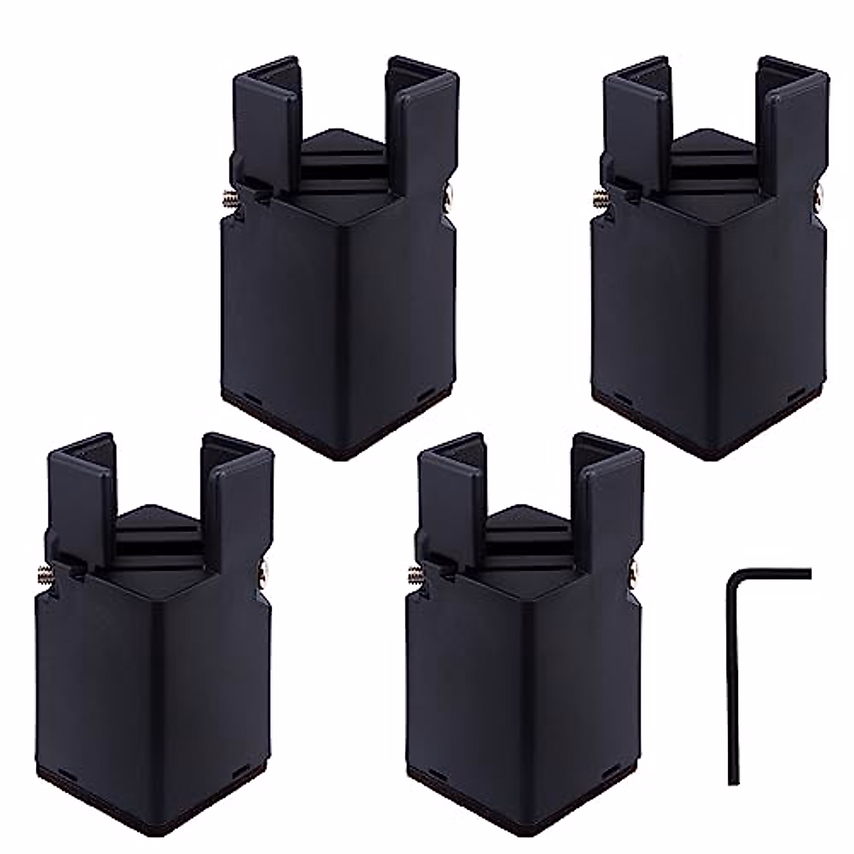 KELEAPEKER 4pcs Furniture Risers,Desk Risers for Desk Legs,Adjustable,with Screw Clamp,for Lifting The Bed, Sofa, Table, Desk, Cabinet and Bookshelf