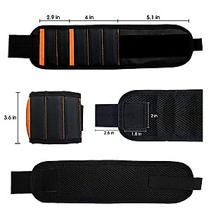 Magnetic Wristband, Best DIY Gifts for Men Dad, Tools for Men Magnetic Tool Wristband with Powerful Magnets, Carpenter Men Gadgets Gifts Wrist Tool Holder for Holding Screws, Nails, Drill Bits Unique