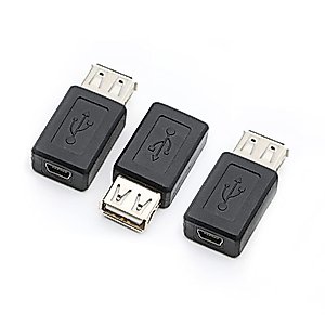 rgzhihuifz 3 Pack USB 2.0 A Female to USB B Mini 5 Pin Female Adapter Converter