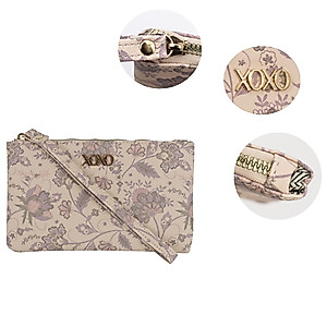 XOXO Women’s Large Blush Paisley Saffiano Multifunction Solid/Patterned Wristlet