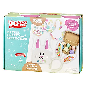 Highlights for Children Easter Craft Kit for Kids, 3 Easter Crafts in 1, Create an Easter Basket, Bunny Ears Headband, and Chalk Art Easter Decorations, Ages 6+