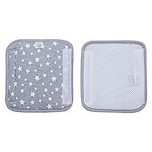 JYOKO Kids Universal pad Covers for Stroller, carrycot and Chairs Groups 0-3 (White Star, 17 X 18)