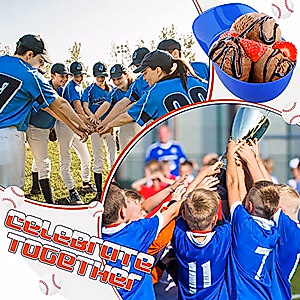 Nuogo Baseball Helmet Ice Cream Snack Bowl and Disposable Taster Spoons Set Mini Baseball Party Favors Small Dessert Ice Cream Bowls Serving Candy Sundae Cups for Ice Cream Sundae Party Supplies (12)