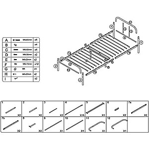 Voilamart Twin Bed with Storage,Twin Metal Bed Frame with Headboard and Footboard, Silver Grey Metal Platform Bed Frame No Box Spring Needed,Twin Bed Frames for Kids
