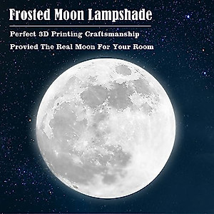 3 Globe Floor Lamp with Shelves, Modern Shelf Lamp with 3D Printing Moon Lampshade, Mid Century Standing Lamp with Table, Metal Tall Lamp for Corner Display, Gold Floor Lamps For Living Room, Bedroom