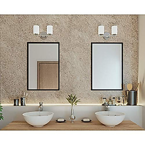 Replay Collection 2-Light Etched White Glass Modern Bath Vanity Light Brushed Nickel