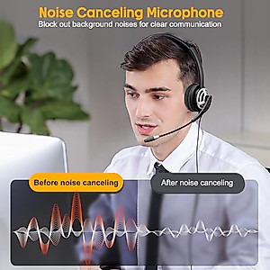 MAIRDI USB Headset with Microphone for Computer, PC Headset with Mic Noise Canceling for Laptop Teams Zoom Office Call Center Voip Phone Calls, Dictation Headset for Dragon Voice Recognition
