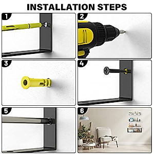 BORISI Floating Shelves Wall Mounted, Wood Bathroom Shelves Over Toilet with Paper Storage Basket, Rustic Farmhouse Wall Shelves for Wall Decor, Bedroom, Living Room, Kitchen,Pantry