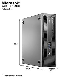 HP EliteDesk 800 G2 SFF Desktop Computer PC, Intel Core i5 6500 3.4Ghz, 32GB DDR4 RAM, 512GB SSD, Keyboard and Mouse, WiFi, Bluetooth Windows 10 (Renewed), Black