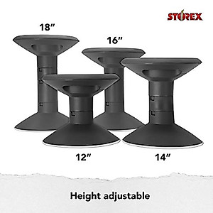Storex Wiggle Stool – Active Flexible Seating for Classroom and Home Study, Adjustable 12-18 Inch Height, Black (00300A01C)