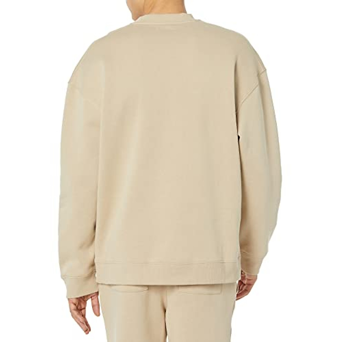 Amazon Essentials Men's Oversized-Fit Crewneck Sweatshirt (Available in Big & Tall), Tan, Large