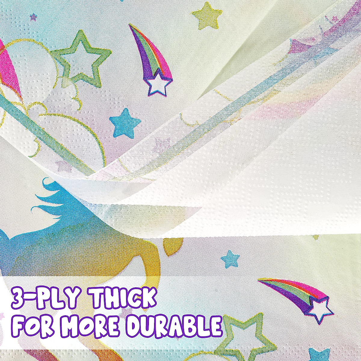 WERNNSAI Unicorn Party Plates and Napkins - Rainbow Unicorn Party Supplies for Girls Disposable Dinner Dessert Plates Napkins Tableware Set Serves 16 Guests 48 PCS