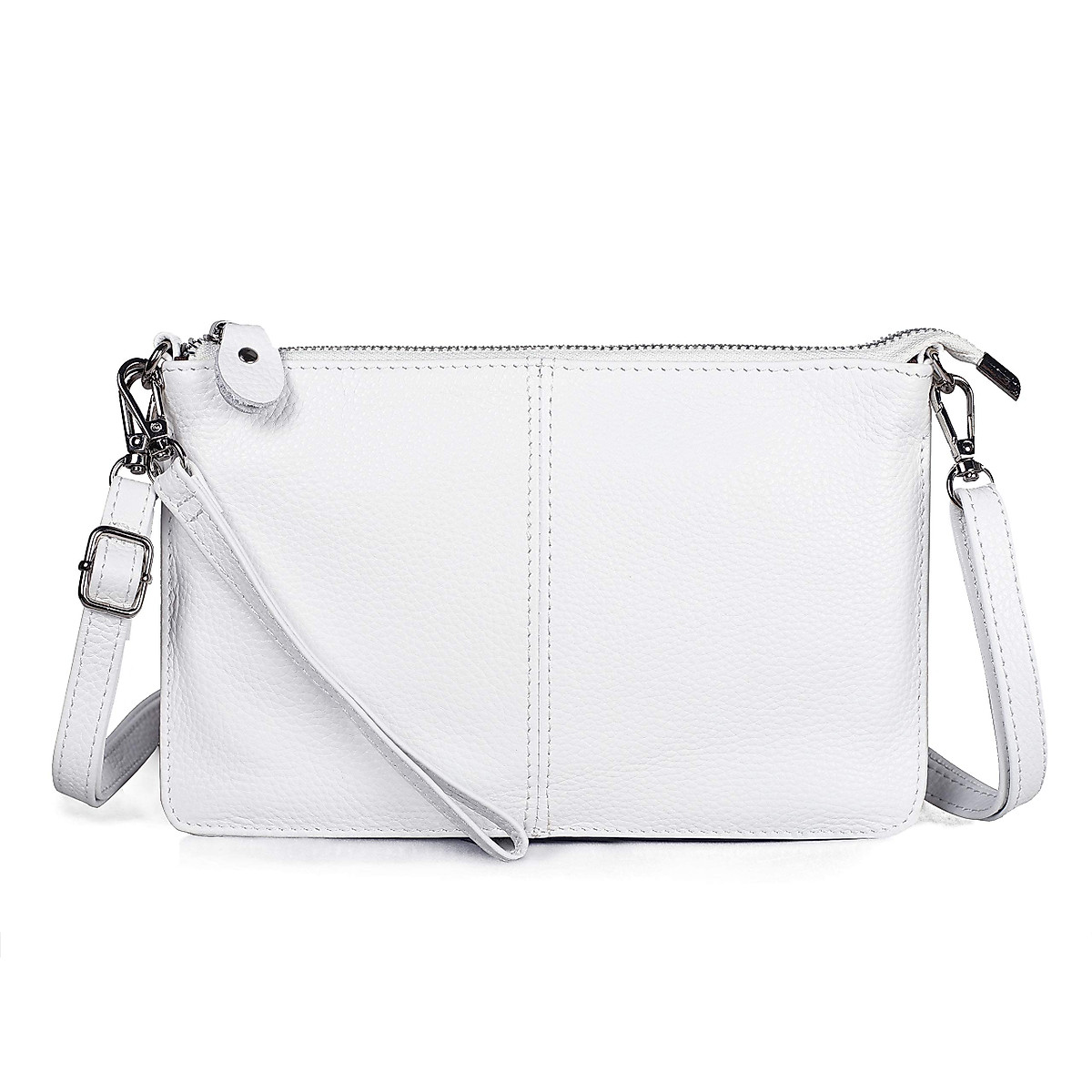 befen White Small Wristlet Crossbody Clutch Purse with White Cell Phone Crossbody Bags for Women