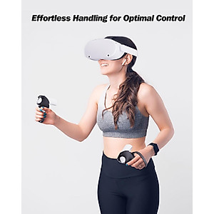 SUPERUS Controller Grips Cover for Oculus Quest 2, Anti-Slip Texture - VR Accessories Compatible with Meta Quest 2, Silicone Controller Grips Cover with Adjustable Knuckle Straps