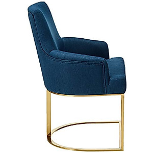 Christopher Knight Home Eric MacMillan Modern Glam Fabric Chair, Navy Blue