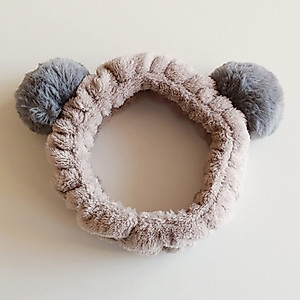 Muulaii Panda and Bear Headbands for Women Washing Face, Makeup, Girls and Baby Cute Elastic Facial Hair Bands, Beauty Products Spa Shower Headwrap Costume Hair Accessories