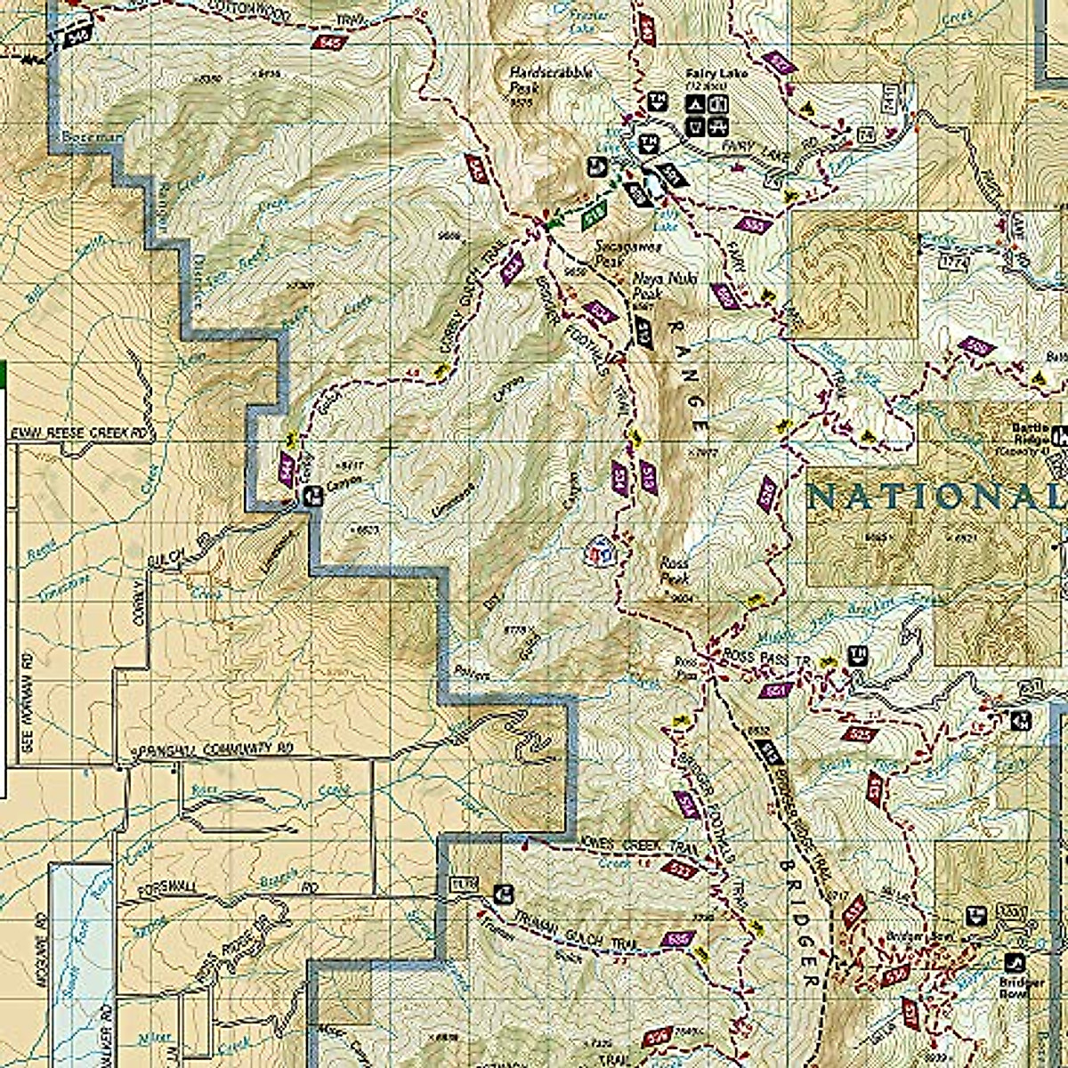 Bozeman, Big Sky, Bridger Range Map (National Geographic Trails Illustrated Map, 723)