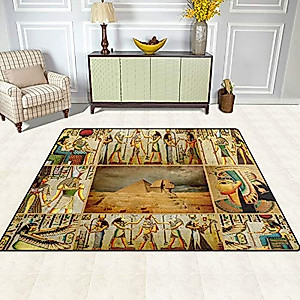 ALAZA Egyptian Culture Pyramid Great Sphinx Vintage Area Rug Rugs for Living Room Bedroom 5'3"x4'