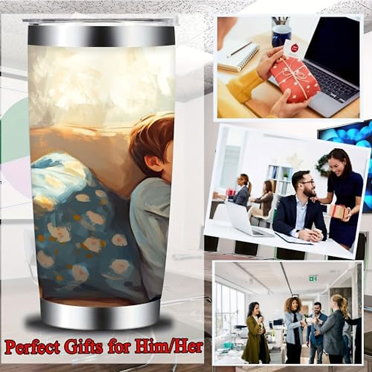 FOCIUZTA 20oz Warm Family Love Tumbler with lid, Travel Coffee Cup, Ideal for Easter, Mother Day, and birthday gifts