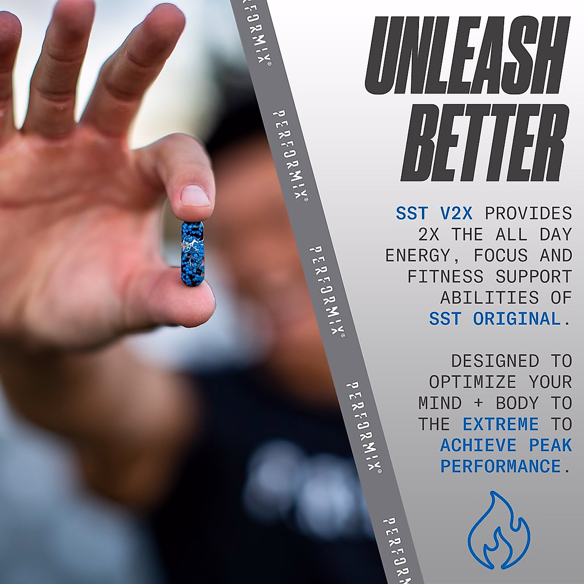 PERFORMIX SST V2X Super Strength Technology - Multi-Phase Suspension Timed-Release Energy, Mental Focus, Pre-Workout Supplement for Men & Women, 60 Capsules