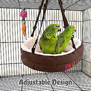 Bird Nest Hanging Snuggle House Hut Shed, Parakeet Cage Plush Cozy Bed Hideaway Hammock, Birds Winter Warm Cave Tents Toy for Grey African Cockatiels Budgies Lovebird Amazon Finch Parrots Hamster