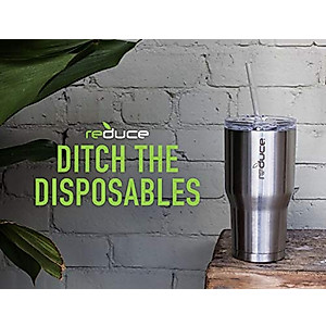 Reduce Tumbler Lid and Straw Set for 30-40 oz Tumblers/Mugs - BPA Free, Dishwasher Safe, Impact Resistant - Replace Broken, Damaged or Lost Reduce Cold 1 Straws and Lids - Large