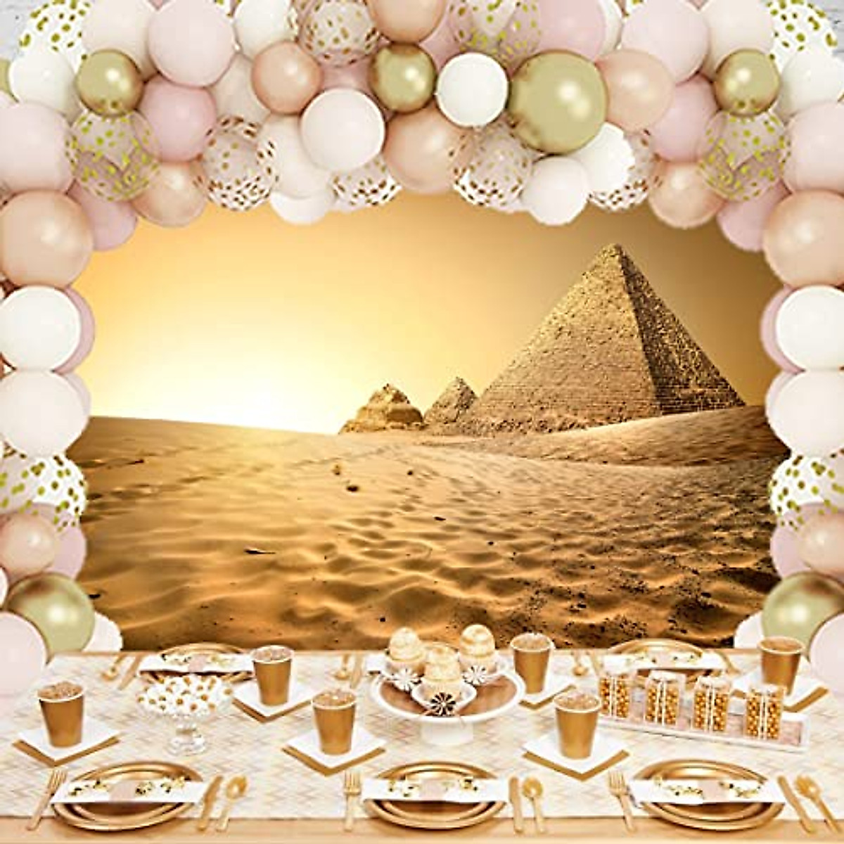 LFEEY 5x3ft Egyptian Pyramids Backdrop Egypt Ancient Architecture Ruins Photography Background Sky Clouds Photo Studio Props Adult Boy Girl Artistic Portrait Nature Scenic Vinyl Wallpaper