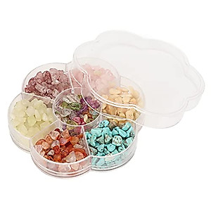 HERCHR Crystal Beads for Ring Making, Crystals Gemstone Beads for Jewelry Making, 7 Colors Crystal Ring Making Kit with Plastic Box for Jewelry Ring, Bracelets, Earring Making Supplies