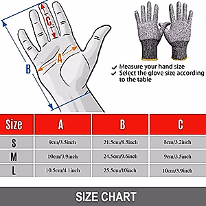 Cut Resistant Gloves Food Grade, Level 5 Protection Cut Proof Gloves, Work Kitchen Cutting Gloves for Oyster Shucking, Meat Cutting, Wood Carving and Fish Fillet Processing, 1 Pair (Small)