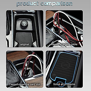 inBEKEA 2021 Upgraded Car Wireless Charger for Volv-O XC90 XC60 S90 V90 V60 S60 with USB Ports QI Smart Phone Charging Pad 10W QC3.0 Fast Charging for All QI Smartphones