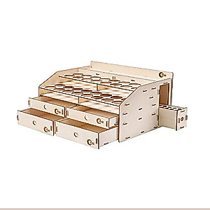 TOGUSH Wood Artist Supply Paint Rack Stand Pigment Ink Bottle with Large Volumetric Bottle and Mark Pen Storage Rack