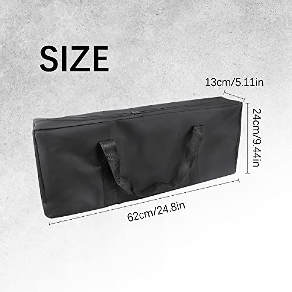 LNQ LUNIQI BBQ Tools Carry Bag,Large Capacity Oxford Grill Tool Carry Bag, Waterproof Outdoor BBQ Grill Accessories Bag for Picnic Cooking Camping Trip (Black,24.8x 5.12 x 9.45inch)