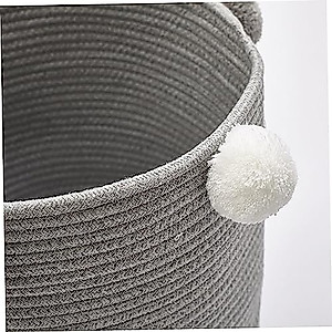 Levemolo Laundry Bucket Shelf Storage Basket Cotton Laundry Bin Extra Large Cotton Rope Basket Blanket Basket Container Large Laundry Bag Washing Basket Woven Cotton Basket Light Grey