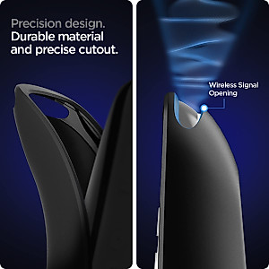 Spigen Silicone Fit Designed for PS5 Media Remote Cover Anti-Slip Protective Shock Absorption PlayStation 5 Media Remote Case (Metal Plate and Magnetic Included) - Black