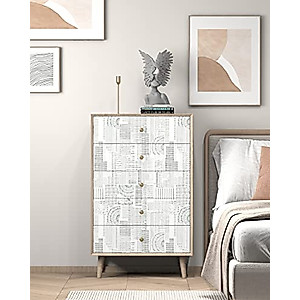 Theper Modern Peel and Stick Wallpaper Gray and White Stripe Wallpaper Contact Paper 17.3” x 78.7” Geometric Wallpaper Self Adhesive Wallpaper Removable Decorative Wallpaper for Bedroom Vinyl Film