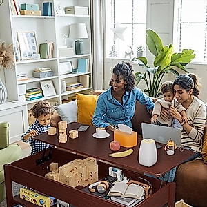 VEELOK Lift Top Coffee Table for Living Room with Hidden Storage Compartment 2 Drawers and Shelf Large Convertible Coffee Table, 43.3" Modern Wood Coffee Table, 445LBS Max Weight, Espresso