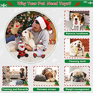 UPSKY Dog Christmas Toys with Squeaker, 3 Pack Squeaky Dog Toys with Crinkle Paper, Cute Soft Pet Toys for Teeth, Interactive Plush Dog Chew Toys for Small Medium Large Dogs