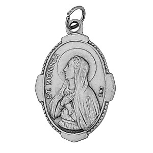 1" Saint and Holy Subject Medal with Prayer Card | Over 25 Different Saints | Durable and Detailed Charm | Pendant Medal Carded with Prayer | Christian Jewelry (St. Monica)