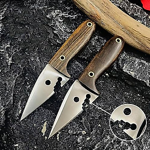 Fixed blade knife with holster, small with sheath full tang knife, fixed blade knife hunting knife, 2.5 inch camping knife for hiking, outdoors, survival, EDC