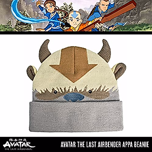 Avatar The Last Airbender Appa Acrylic Knitted Winter with Cuff Beanie Hat, Multi, One Size