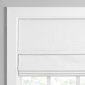 Eclipse Lane Cordless Roman Shades for Windows, Room Darkening, 23 in Wide x 64 in Long, Noise Reducing and Energy Efficient Window Treatments for Living Room, Bedroom or Office, White