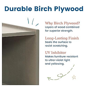 ECR4Kids Streamline 3-Shelf Storage Cabinet, 36in, Kid's Bookshelf, Grey Wash