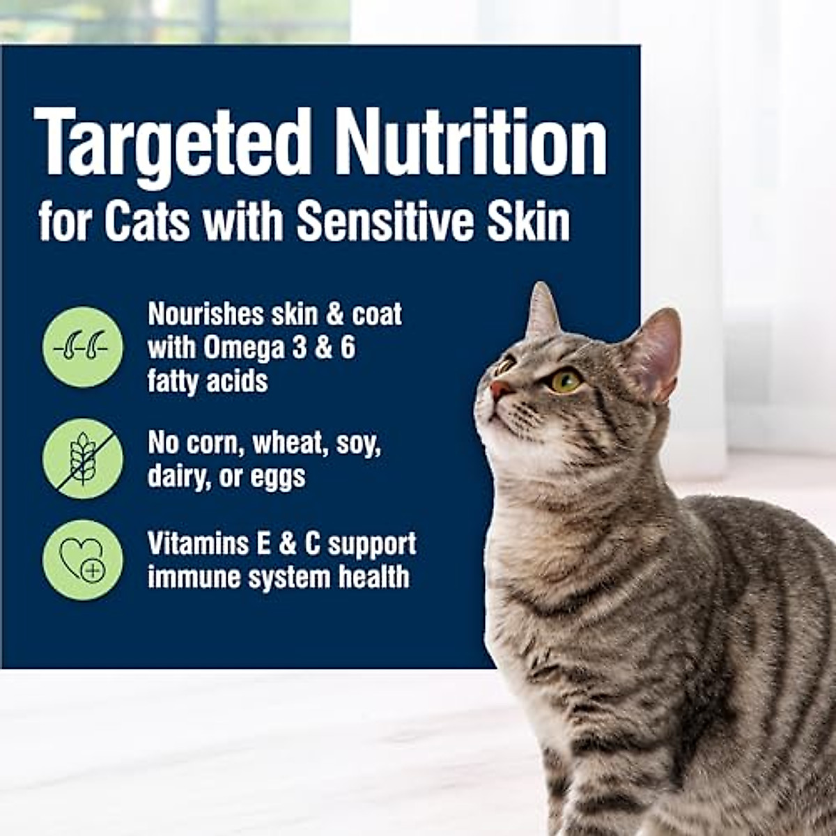 Blue Buffalo True Solutions Adult Wet Cat Food Multi-Pack, Perfect Skin & Coat, Made with Natural Ingredients, Whitefish, 3-oz. Cans (24 Count)