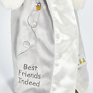 Bunnies By The Bay "Bun Bun Bunny" Buddy Blanket - 16" Stuffed Bunny and Baby Security Blanket - Super Soft Velour with Satin Lining