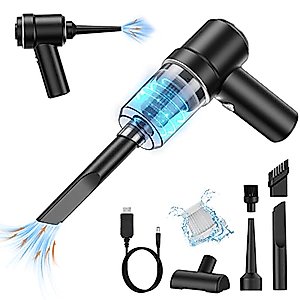 Lovyi Cordless Vacuum Cleaner, Mini Handheld Vacuum, Small Car Vacuum with LED, Electric Air Duster & Vacuum Cleaner 2 in 1 Rechargeable, Portable Vacuum Cleaner for Home, Office and Car Cleaning