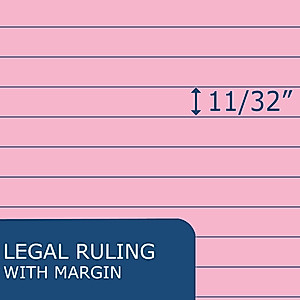 ROARING SPRING Enviroshades Recycled Legal Pads, 3 Pack, 8.5" x 11.75" 50 Sheets, Pink