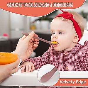 6-Piece Silicone Baby Feeding Spoons for First Stage Infant, Soft-Tip Easy on Gums I Training Spoon Self | Baby Utensils Feeding Supplies, Dishwasher Safe & Boil-proof