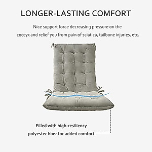 ELFJOY Rocking Chair Cushions Rocking Chair Pads for Wooden Rocking Chair Cushion for Rocking Chair Premium Tufted Back and Seat Cushion 2 Piece Set (Grey)