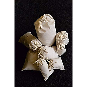 Cotton Double Drawstring Muslin Bag. 100% Organic Cotton. Pack of 100 (3 x 4 Inches)